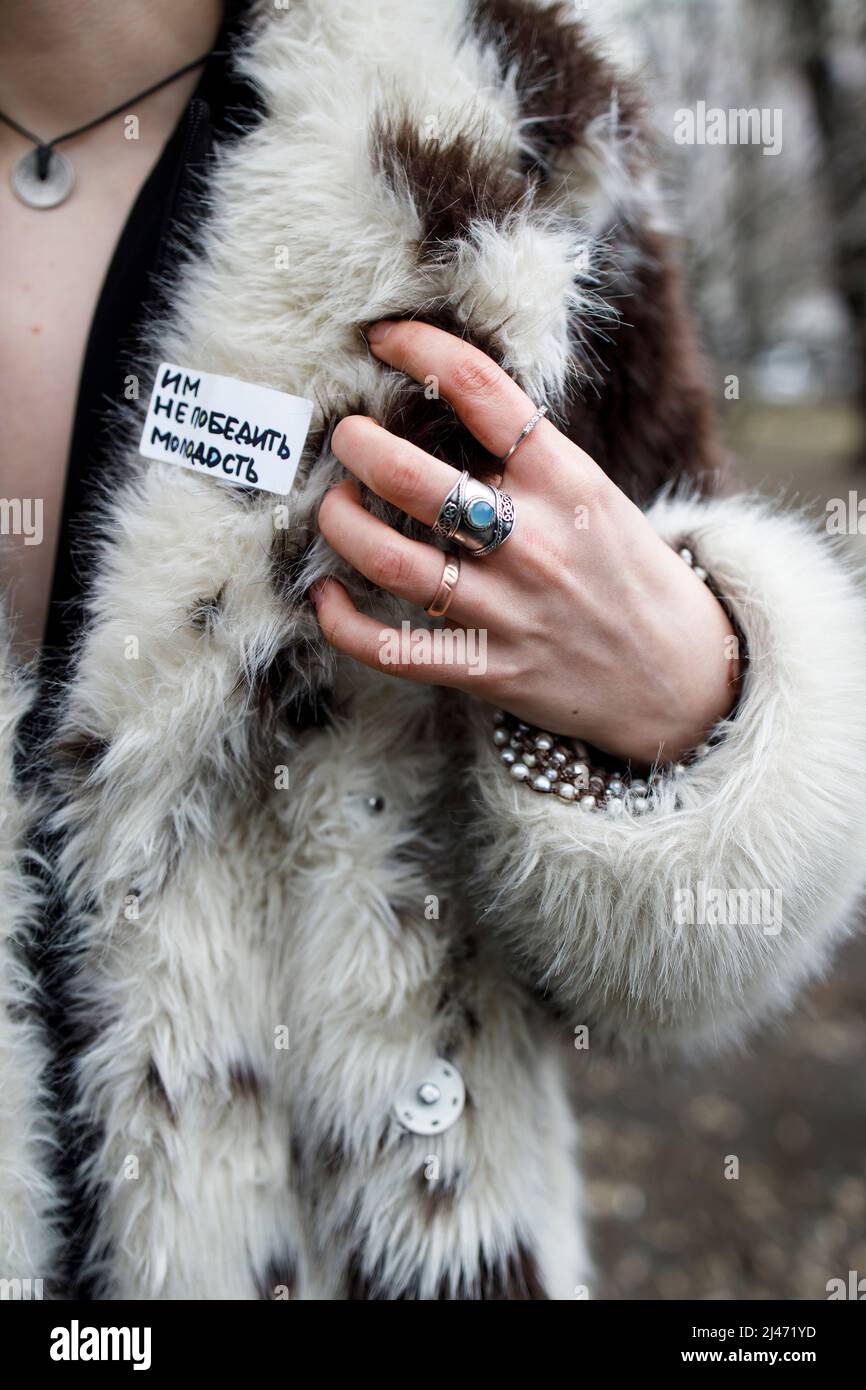 Moscow, Russia - 12 April 2022, People came to the court to support the ...
