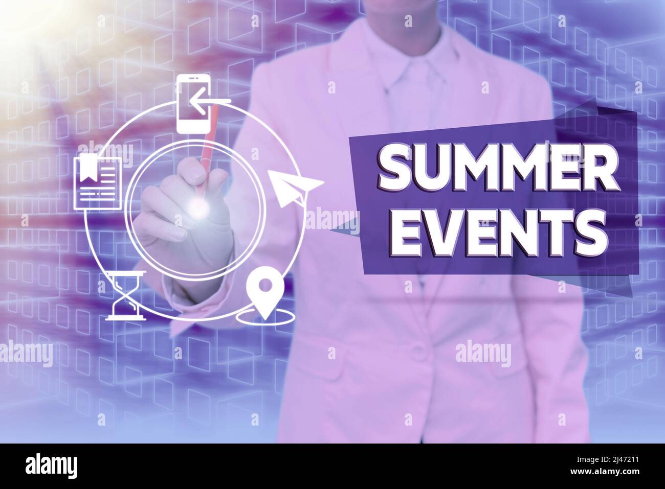 Sign displaying Summer Events. Concept meaning Celebration Events that ...