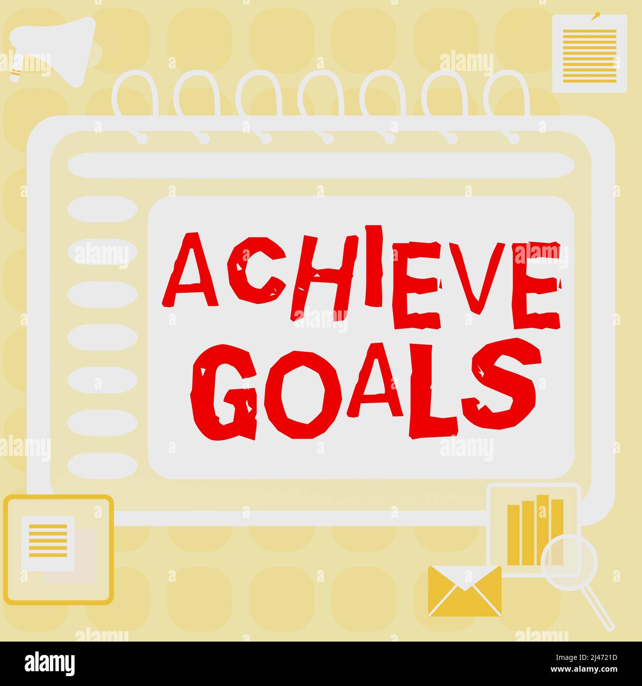 Inspiration showing sign Achieve Goals. Business showcase Results ...