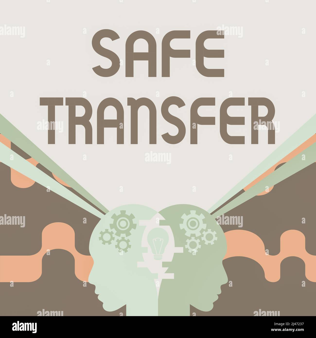 Text caption presenting Safe Transfer. Business approach Wire Transfers ...