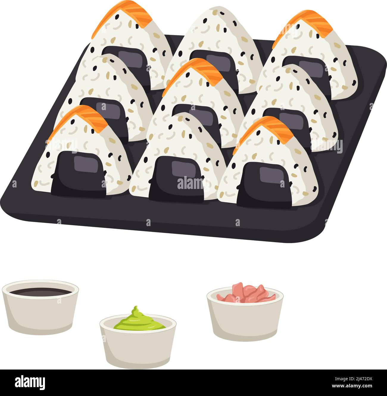 Sushi set salmon avocado on Stock Vector Images - Alamy