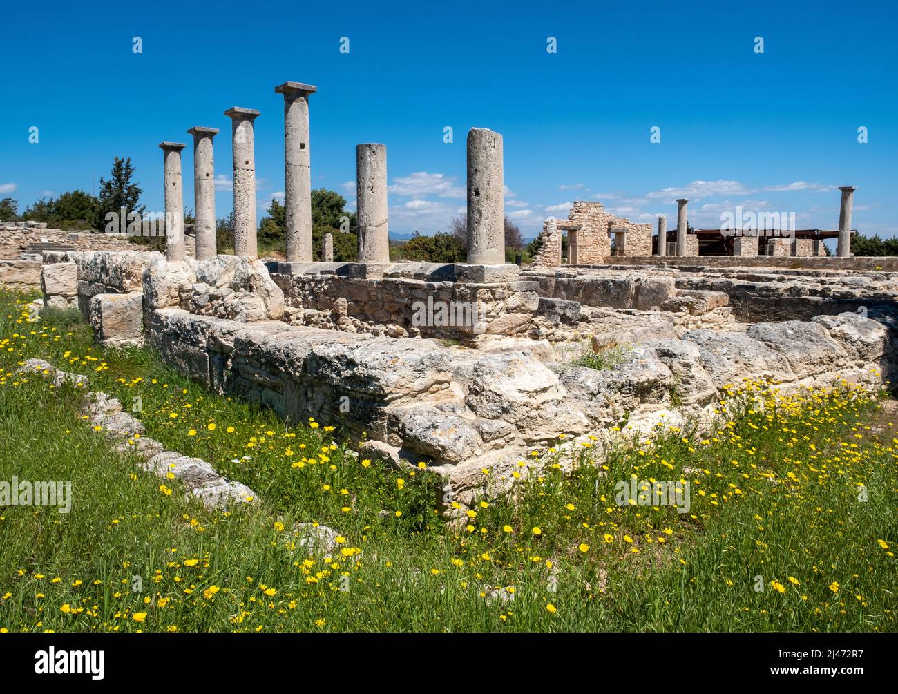 Columns around the dormitories at The Sanctuary of Apollo Hylates Roman ...