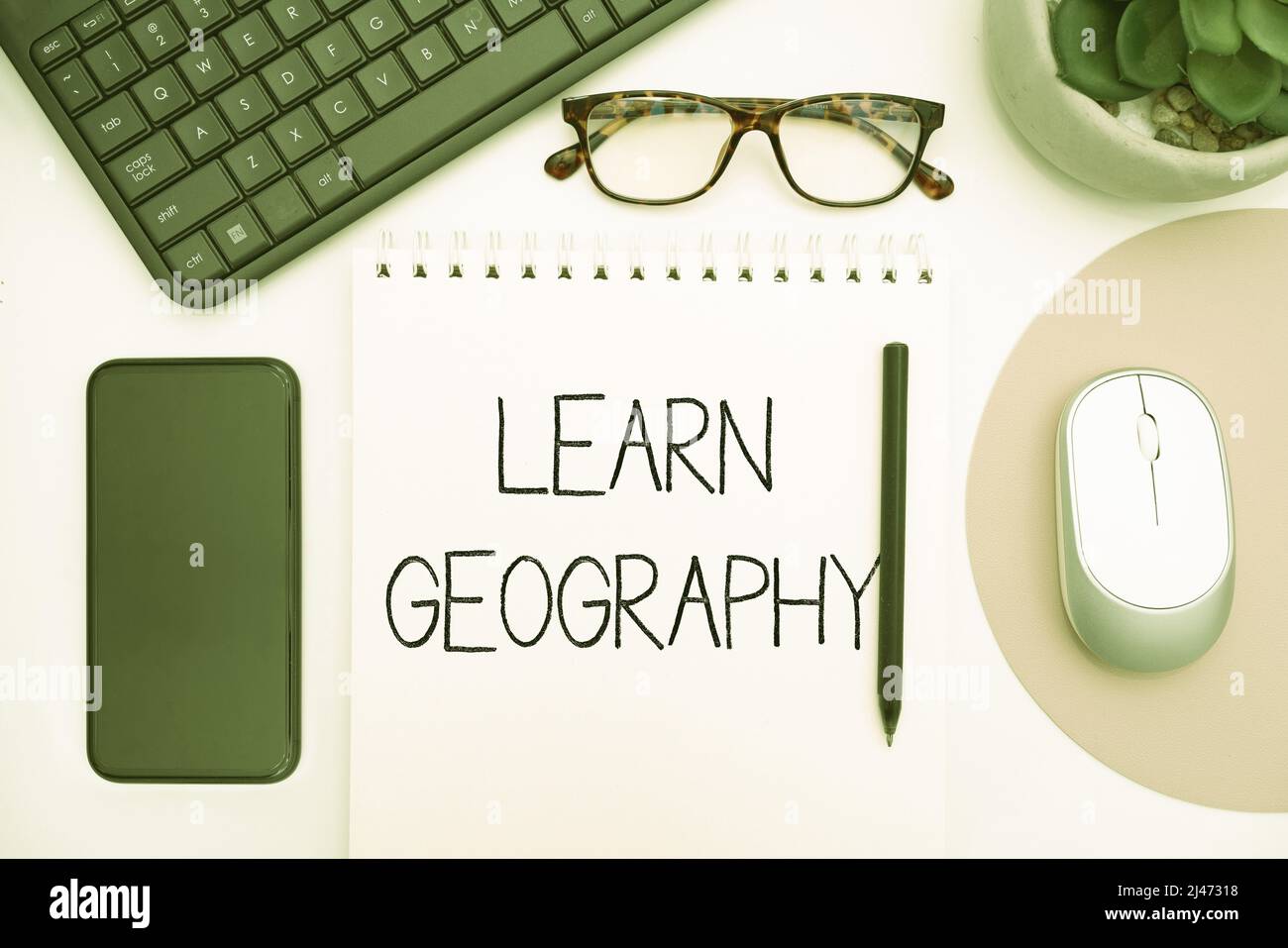 Text sign showing Learn Geography. Business overview study of physical ...