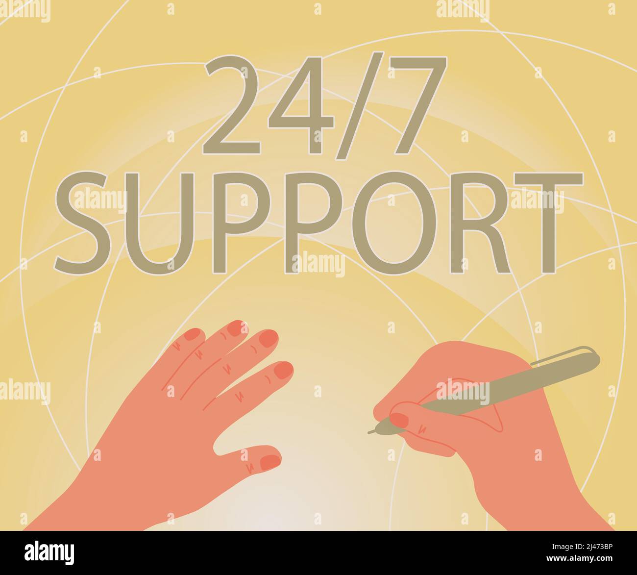 Conceptual display 24 Or 7 Support. Business concept Giving assistance ...