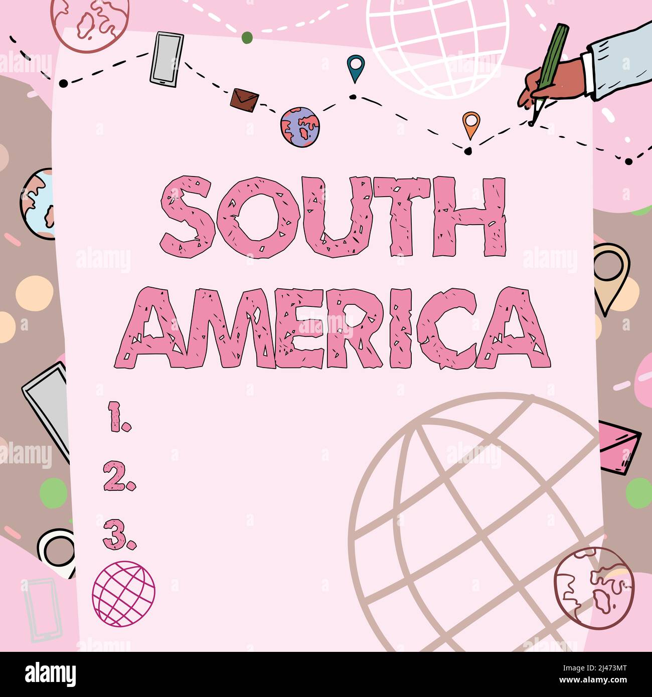 Writing displaying text South America. Word for Continent in Western ...