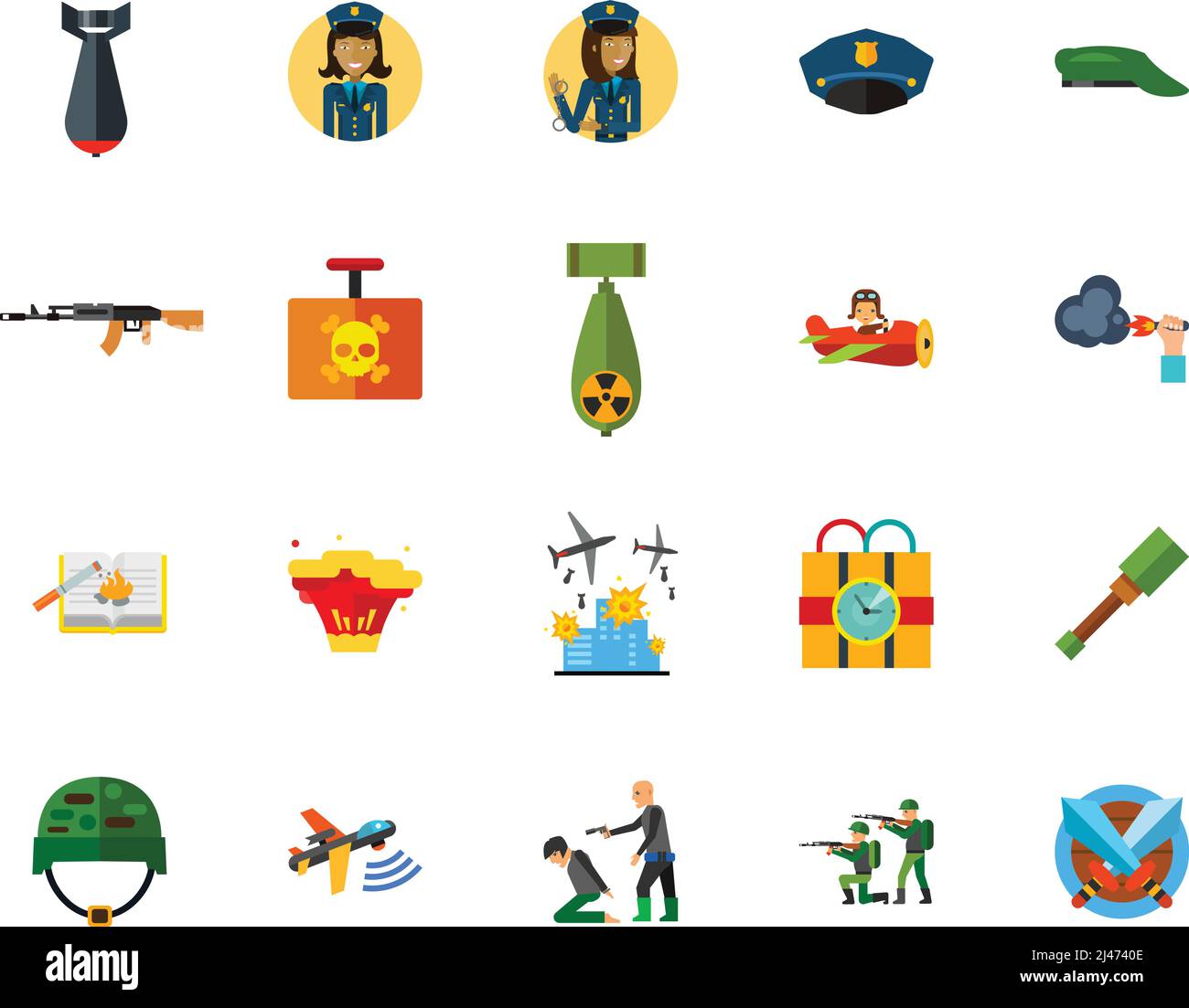War and terror creative icon set. Can be used for topics like terrorism ...