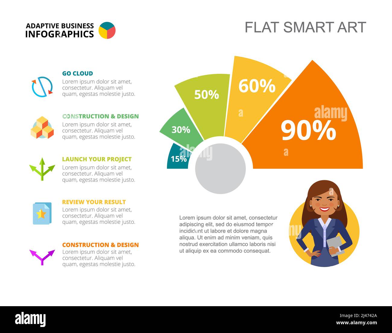 Five options percentage chart slide template. Business data. Startup ... Five options percentage chart slide template. Business data. Startup ...
