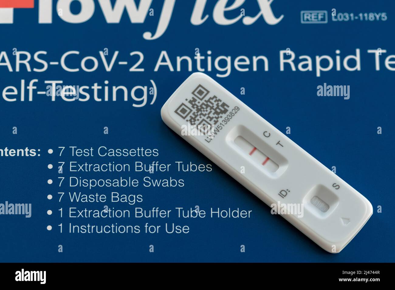COVID-19 Self Test - Rapid Antigen Test (testing postive) - Stock Image ...