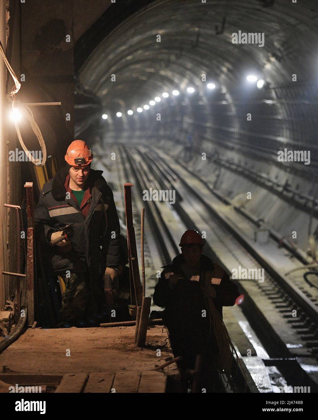 Construction of the metro station "Sokolniki" of the Big Circle Line ...
