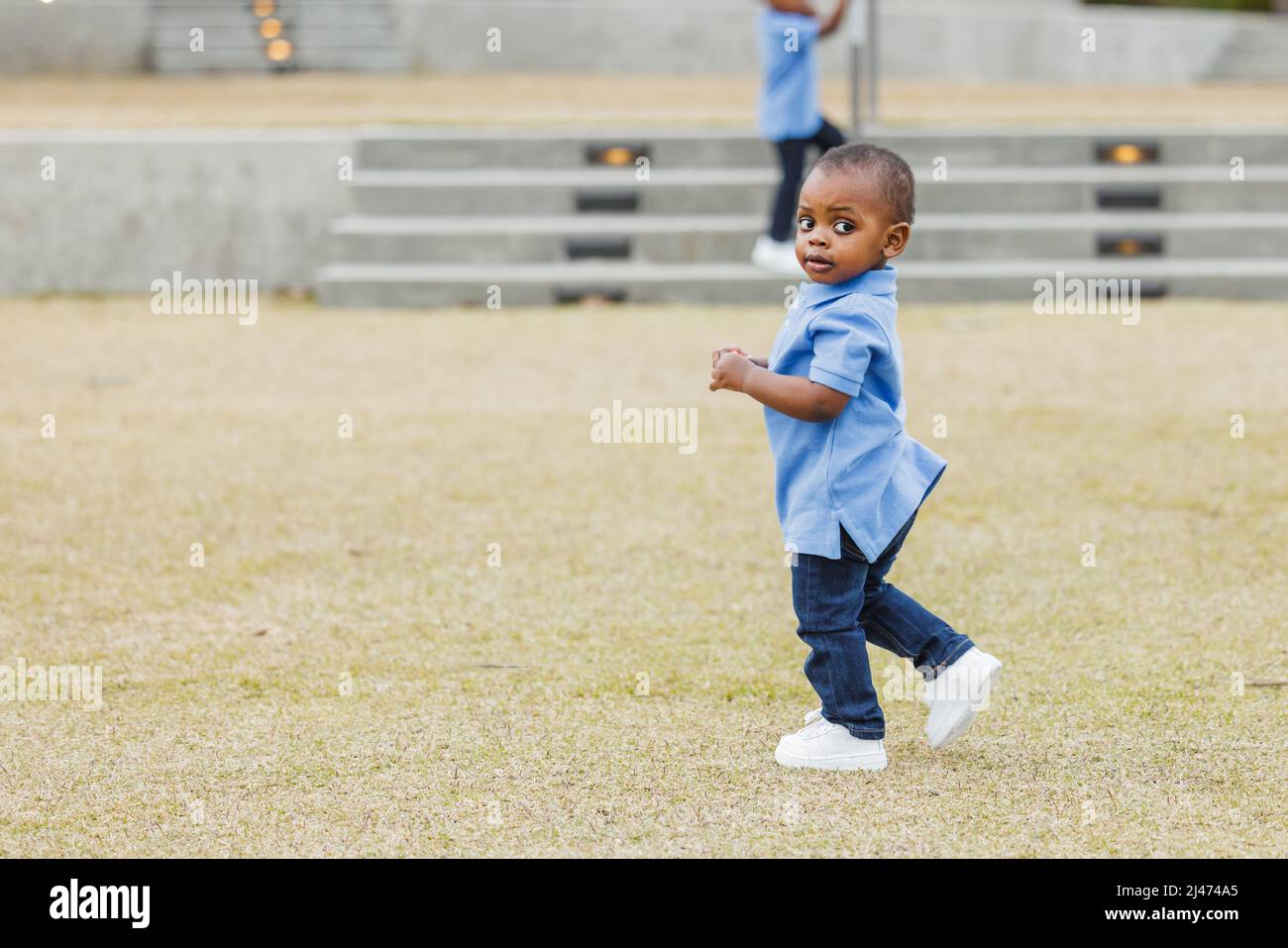 African american boy running hi-res stock photography and images - Alamy