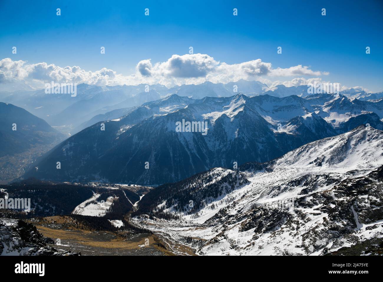 Pejo Ski Resort in Val di Sole valley, Italy. Europe. Winter landscape ...