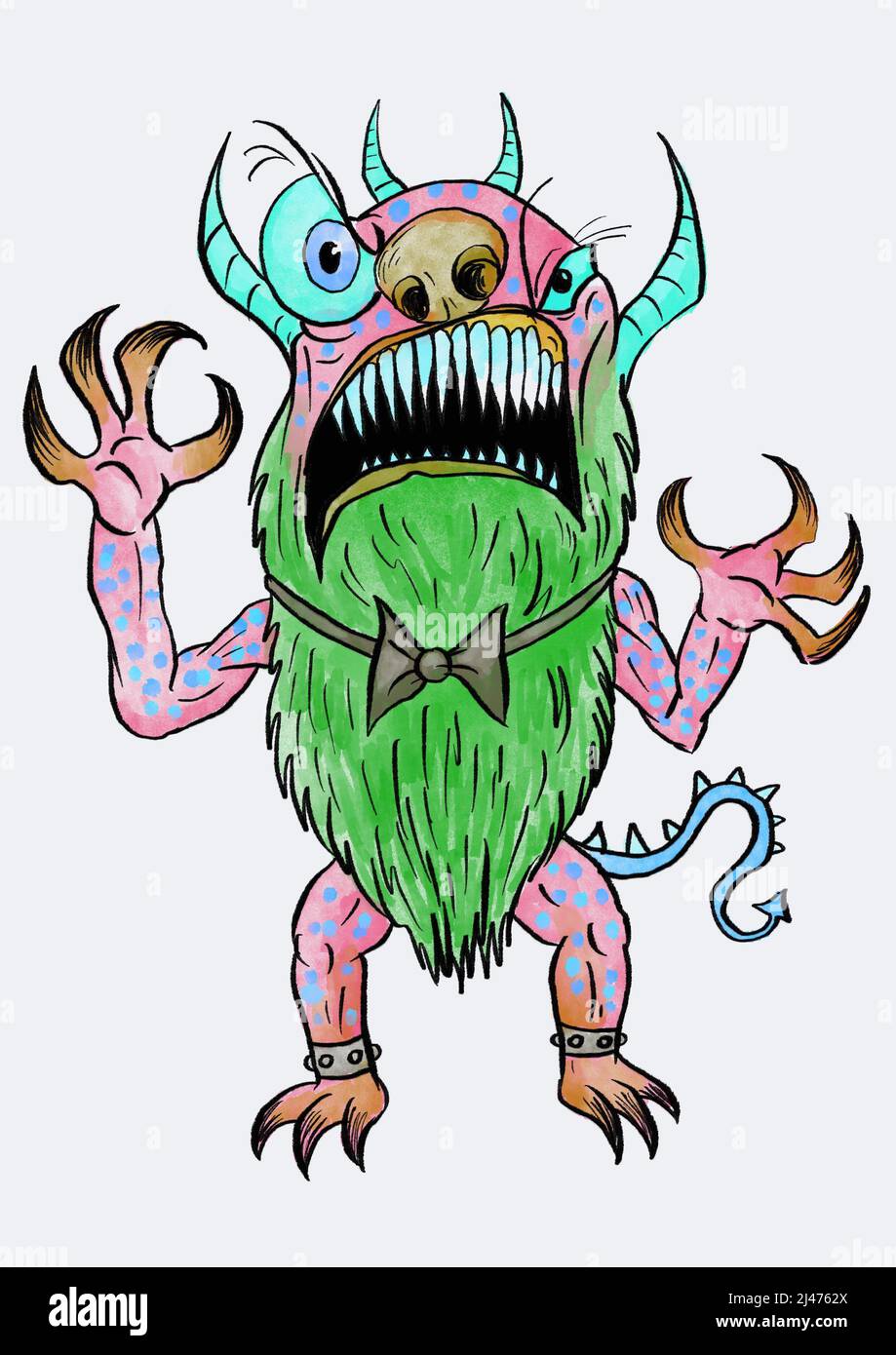hand drawn monster character Stock Photo - Alamy