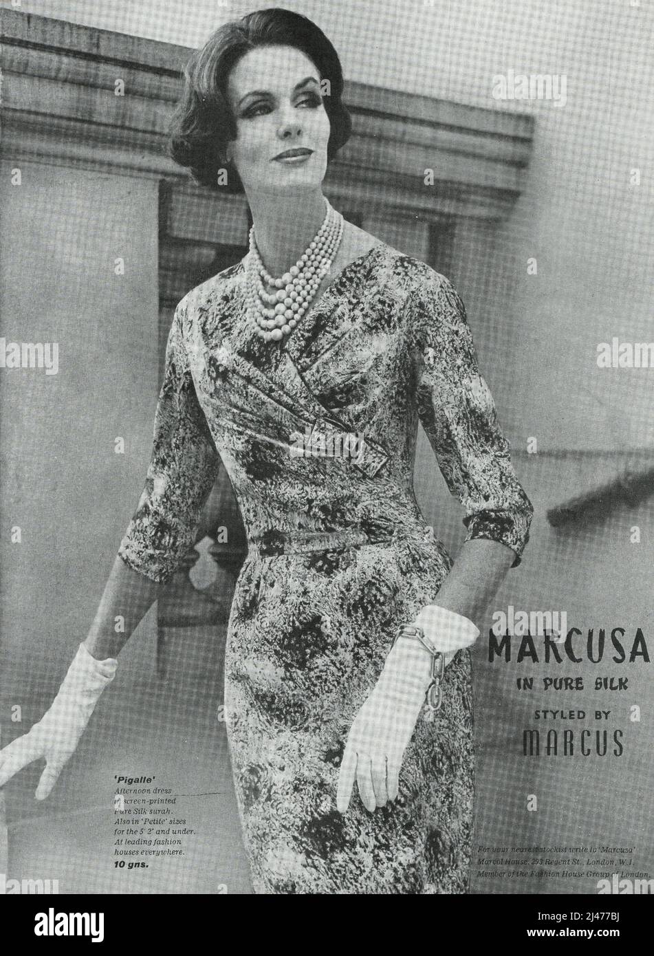 Marcusa in pure silk Marcus vintage paper advert advertisement ad ...