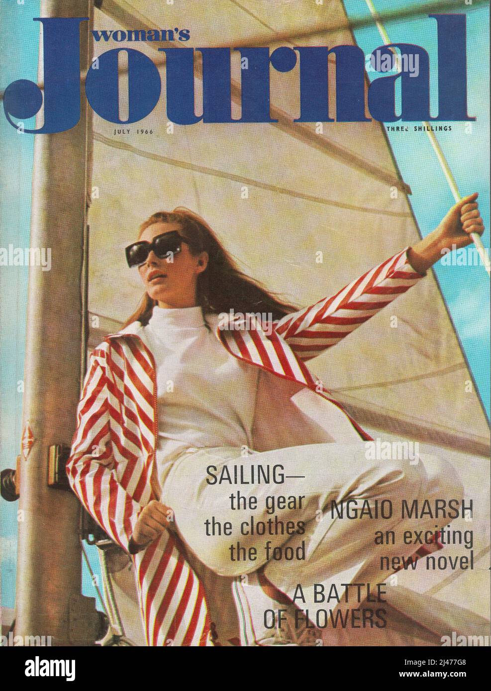 Woman's journal July 1966 woman sailing front cover first page magazine ...