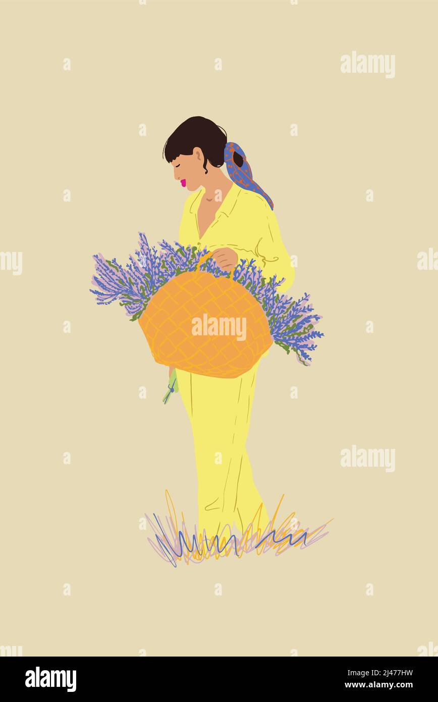 Woman lavender Stock Vector Images - Alamy