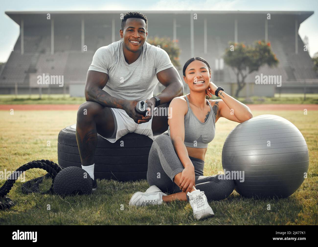 Fitness brought us together. Cropped portrait of an athletic young ...
