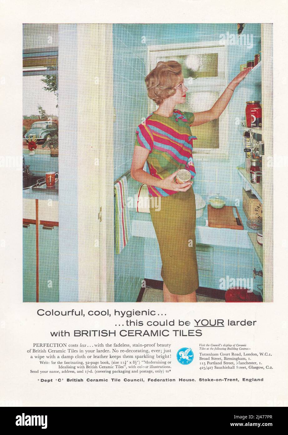 British Ceramic Tiles vintage paper advertisement 1963 1960s Stock ...