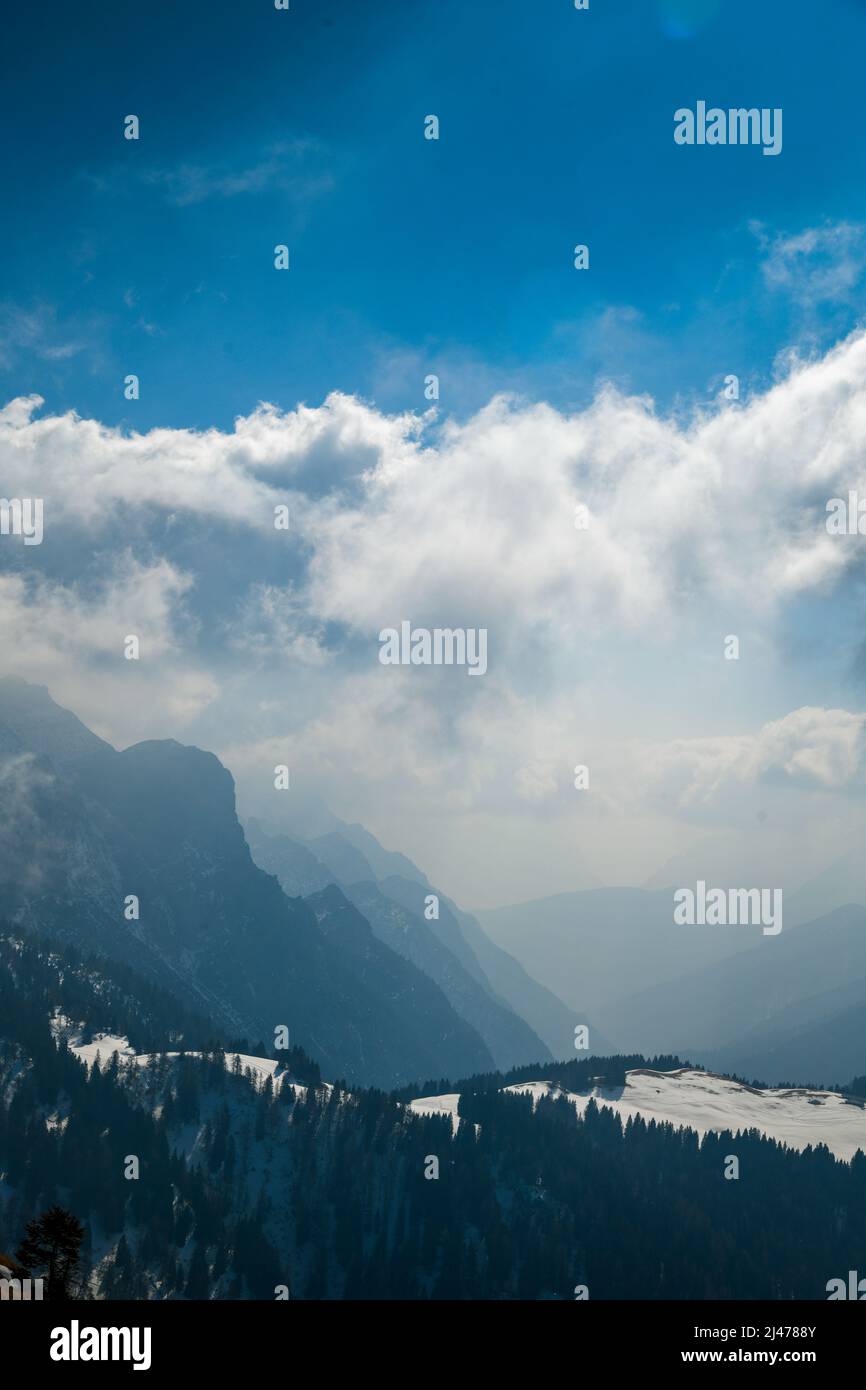 Fantastic winter landscape at Pinzolo Ski Resort in Val Rendena in ...