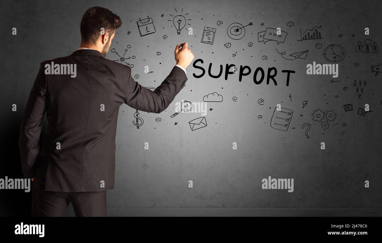 businessman drawing a creative idea sketch Stock Photo - Alamy