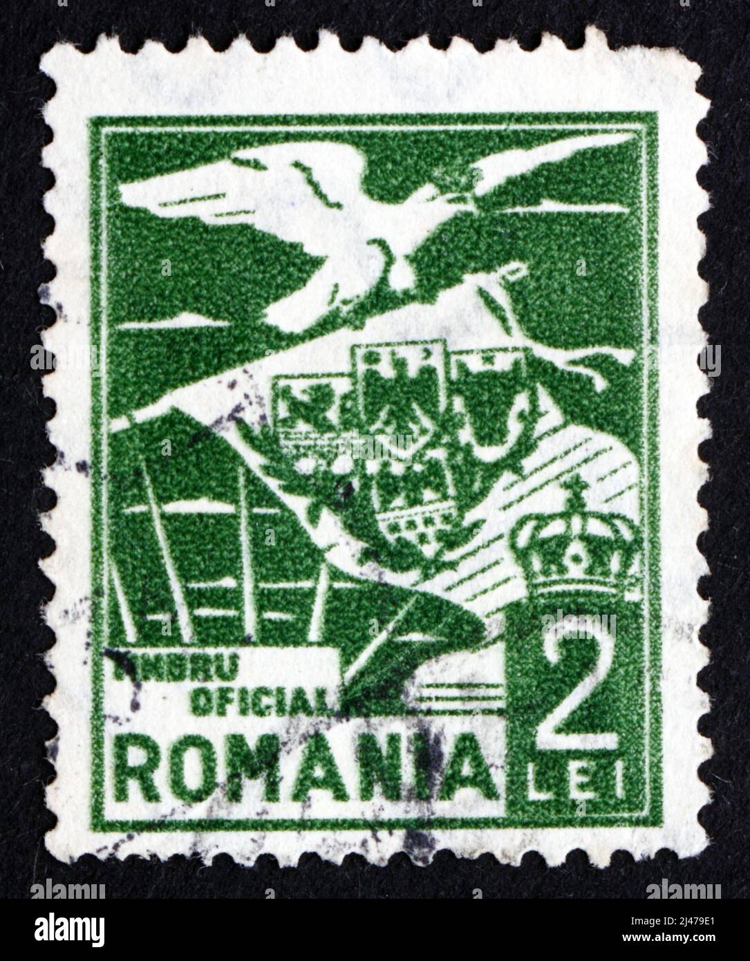 ROMANIA - CIRCA 1929: a stamp printed in the Romania shows Eagle ...