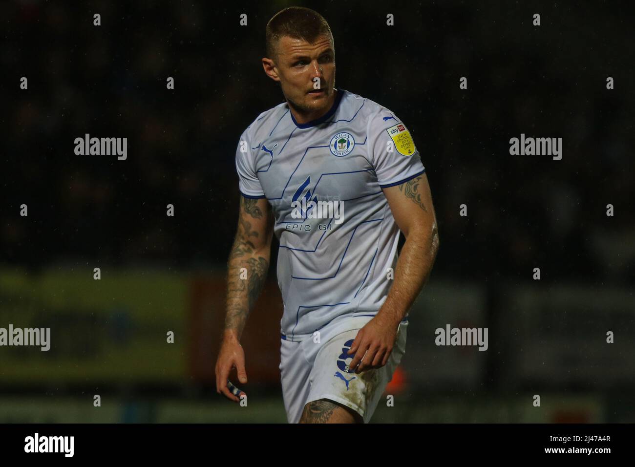 Max Power #8 of Wigan Athletic prepares to take a free kick Stock Photo ...