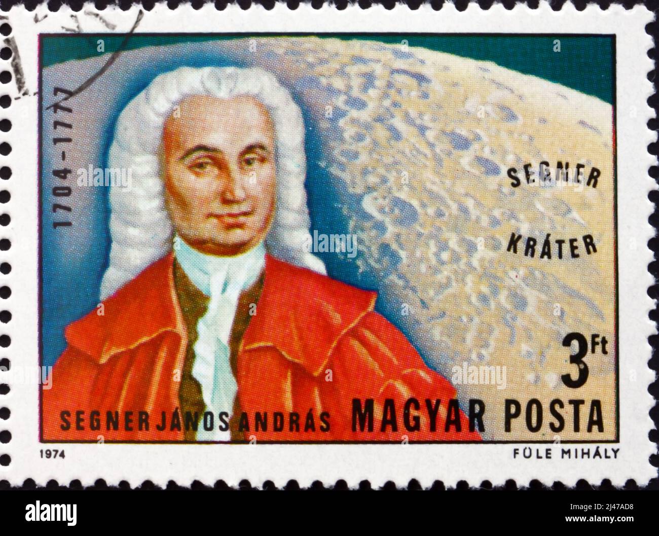 HUNGARY - CIRCA 1974: a stamp printed in the Hungary shows Segner and ...