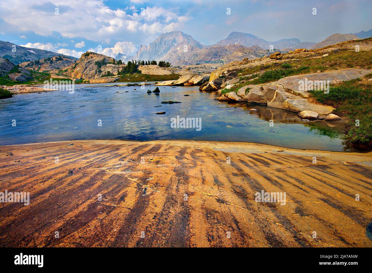 Glacial polish and striations below Fremont Peak, Wind River Range ...