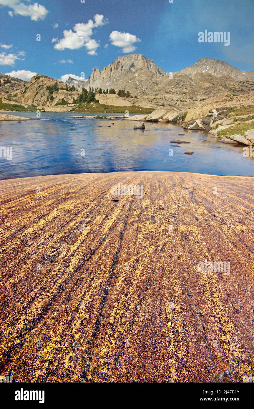Glacial polish and striations below Fremont Peak, Wind River Range ...