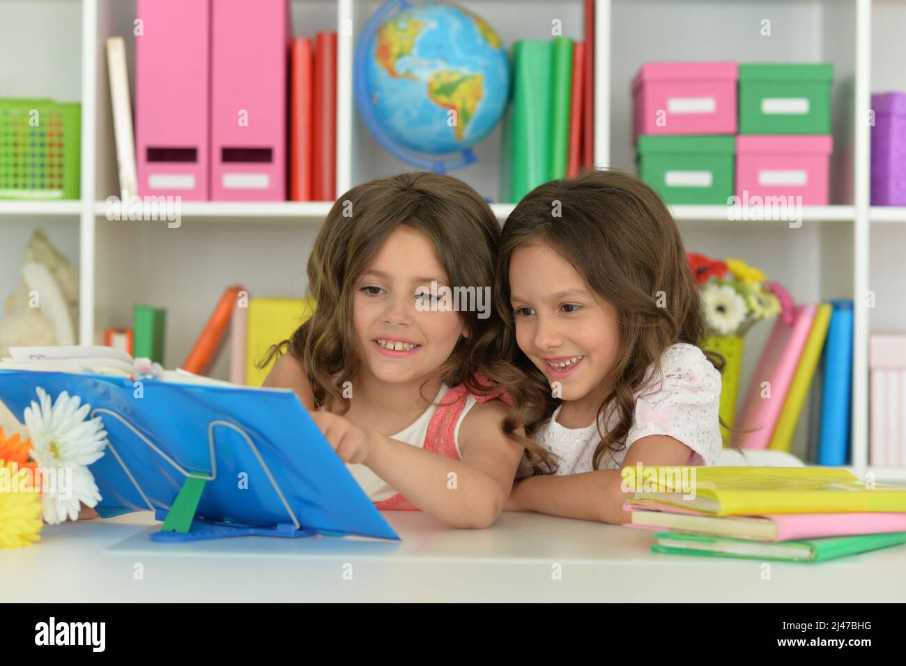 portrait of cute girls on lesson Stock Photo - Alamy
