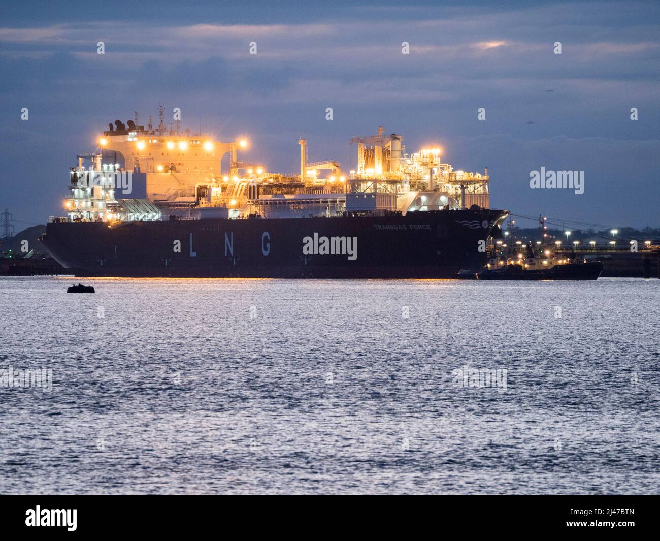 Queenborough, Kent, UK. 12th Apr, 2022. Two LNG gas ships berthed at ...