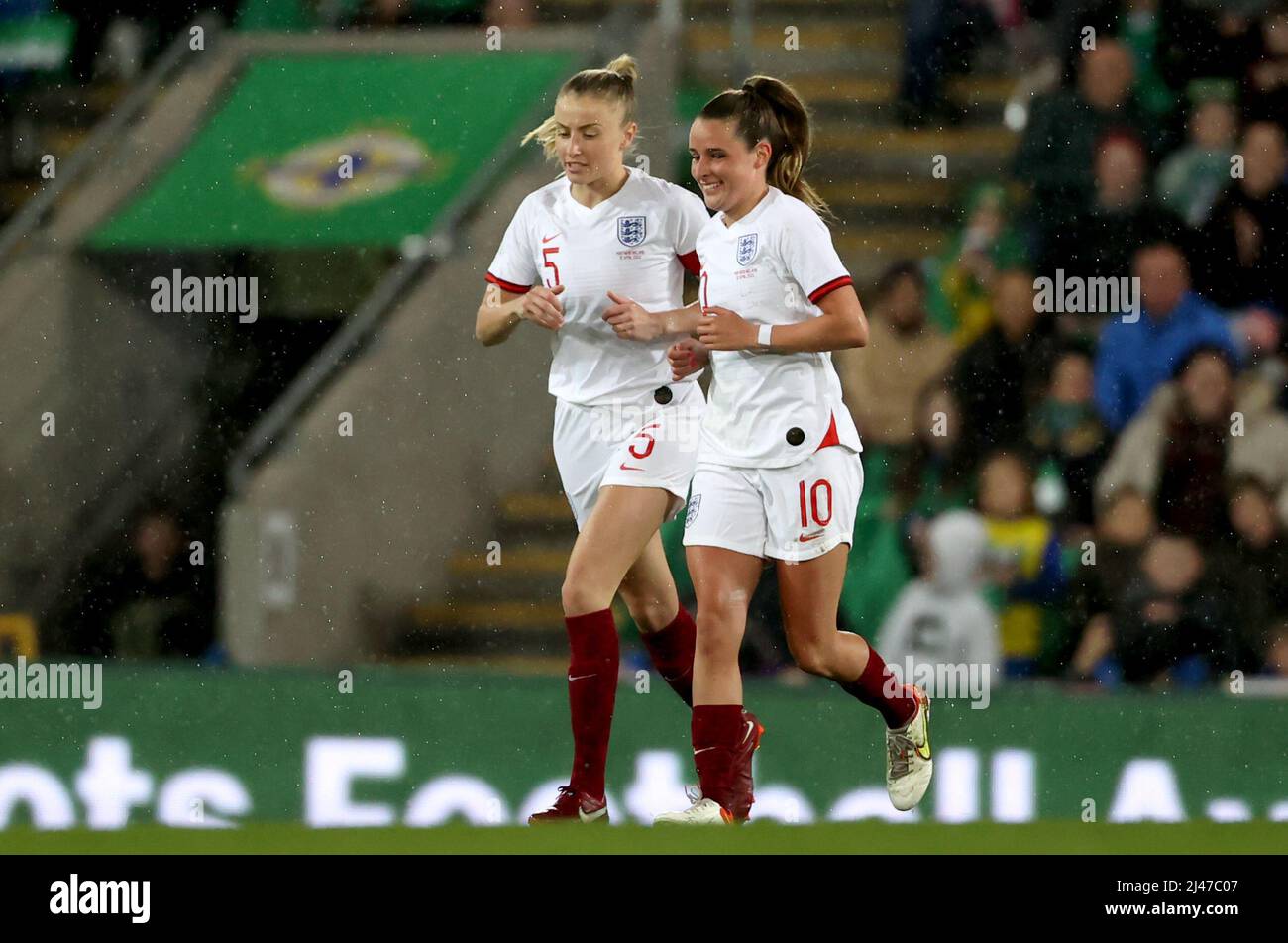 England’s Ella Toone celebrates scoring her sides second goal during ...