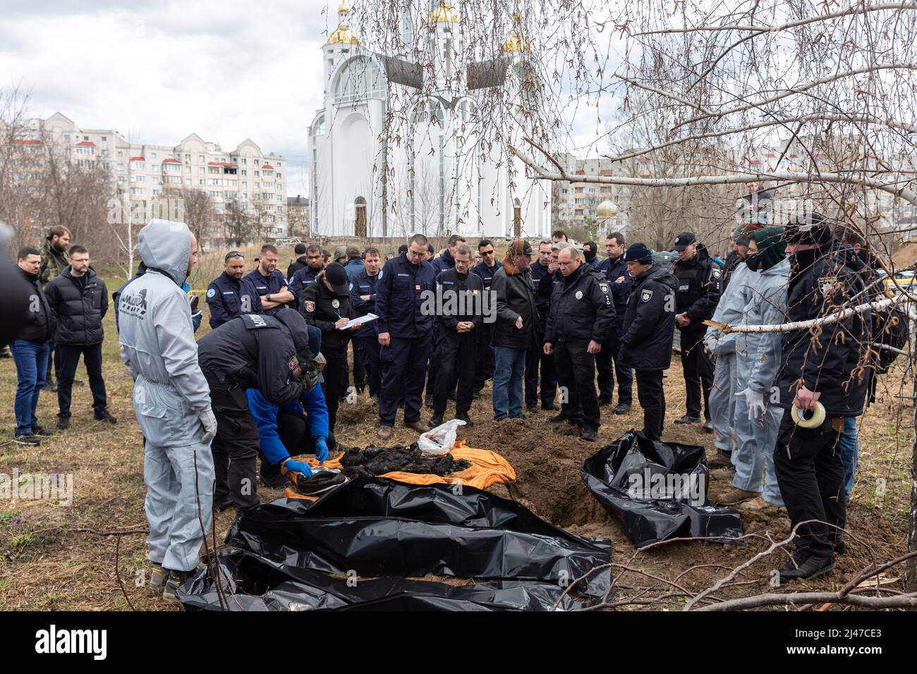 Bucha, Ukraine. 12th Apr, 2022. (EDITOR'S NOTE: Image depicts death ...
