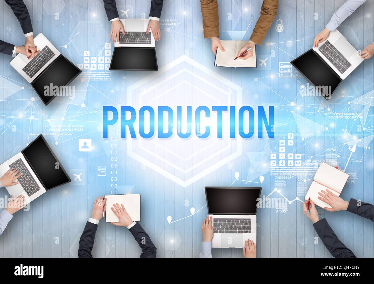 Group of Busy People Working in an Office, technology concept Stock ...