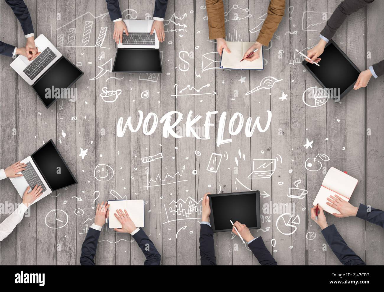 Group of business people working in office Stock Photo - Alamy