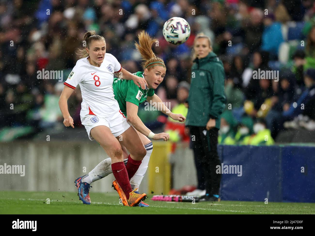 England’s Georgia Stanway battles with Northern Ireland’s Rachel ...