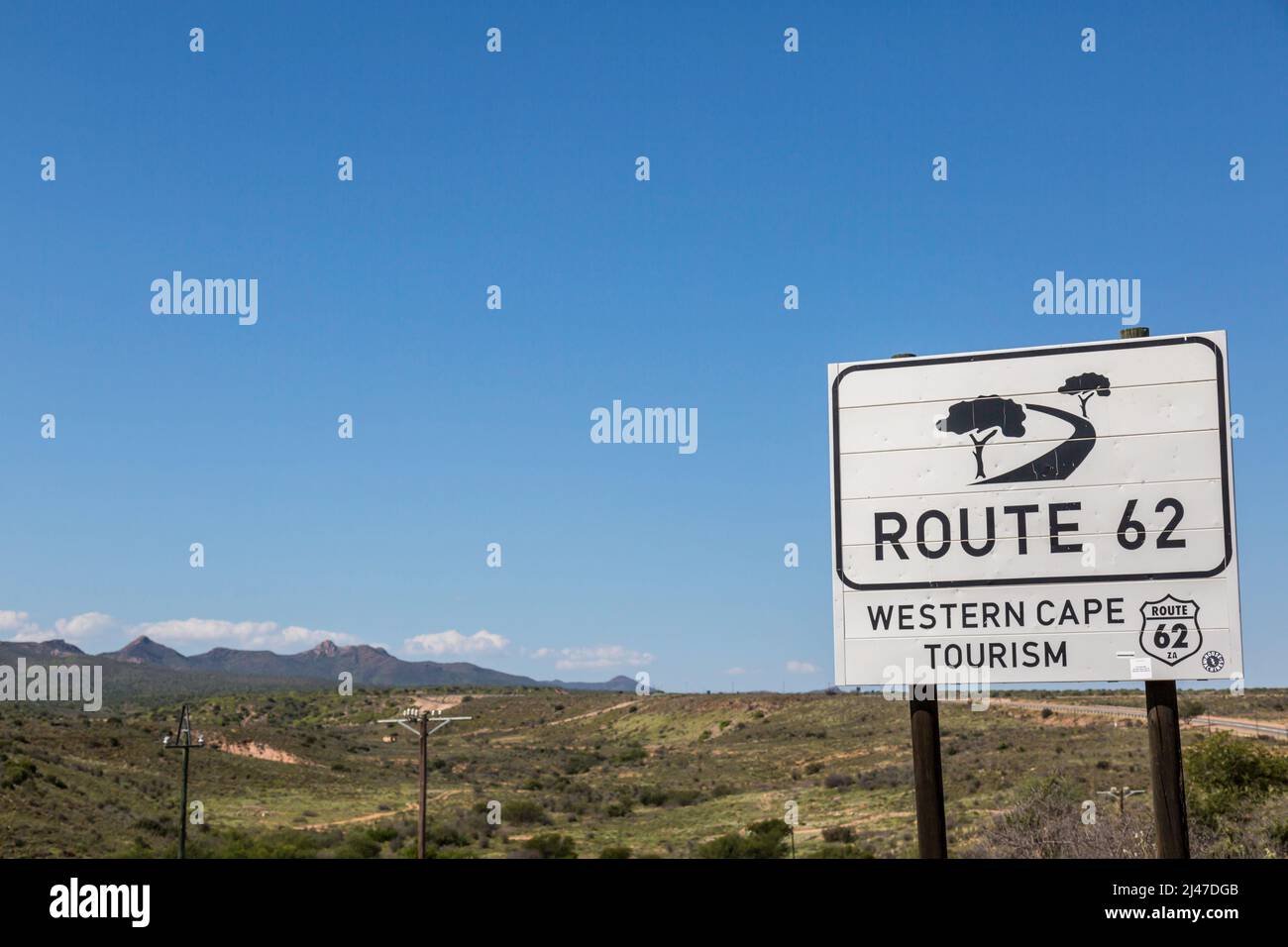 A road sign on Route 62 in the Western Cape of South Africa Stock Photo ...