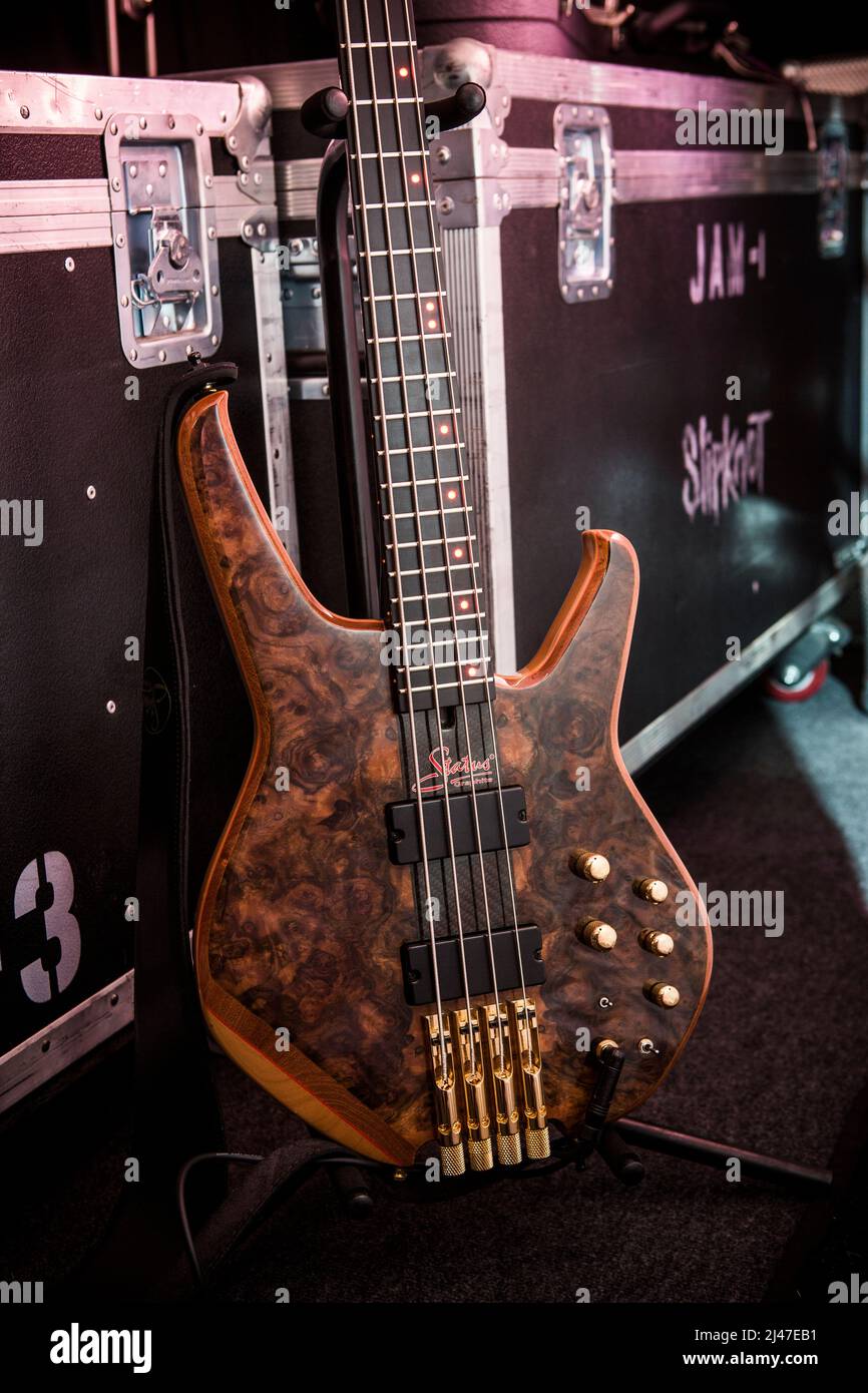 Slipknot bass player Alessandro "Alex" Venturella backstage at Download ...