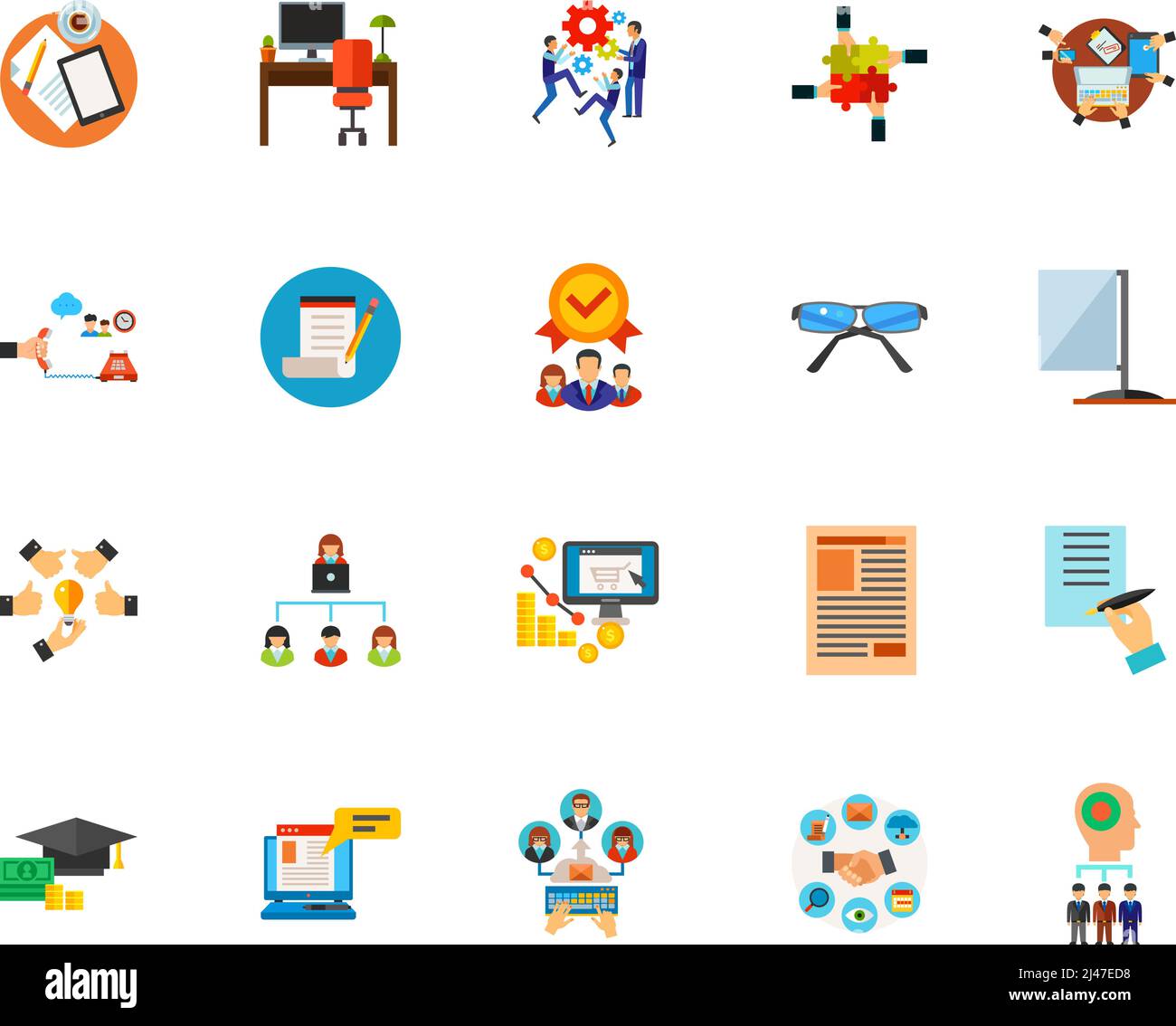 Workflow icon set. Can be used for topics like teamwork, business ...