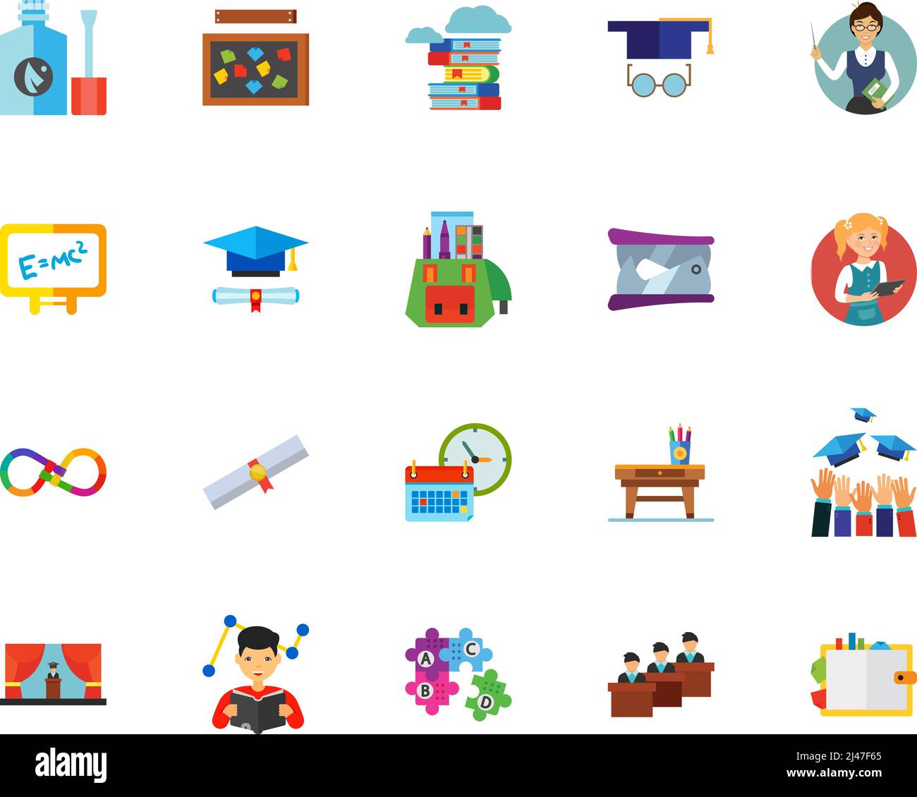 University icon set. Can be used for topics like education, graduation ...