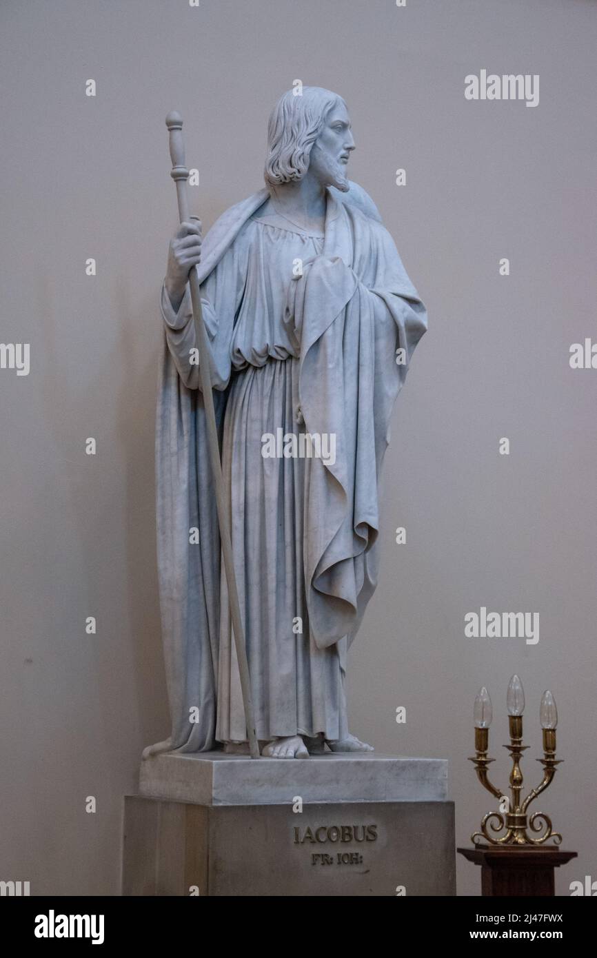 Statue of James the Apostle, brother of John in Copenhagen Cathedral ...