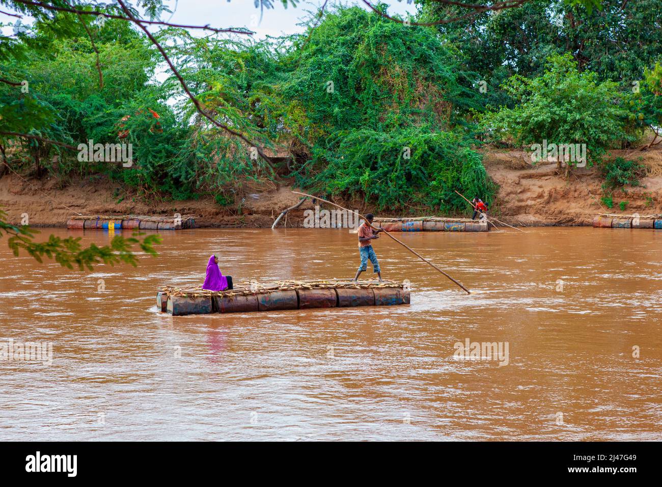 Navigating River Dawa in Northern Kenya Stock Photo - Alamy