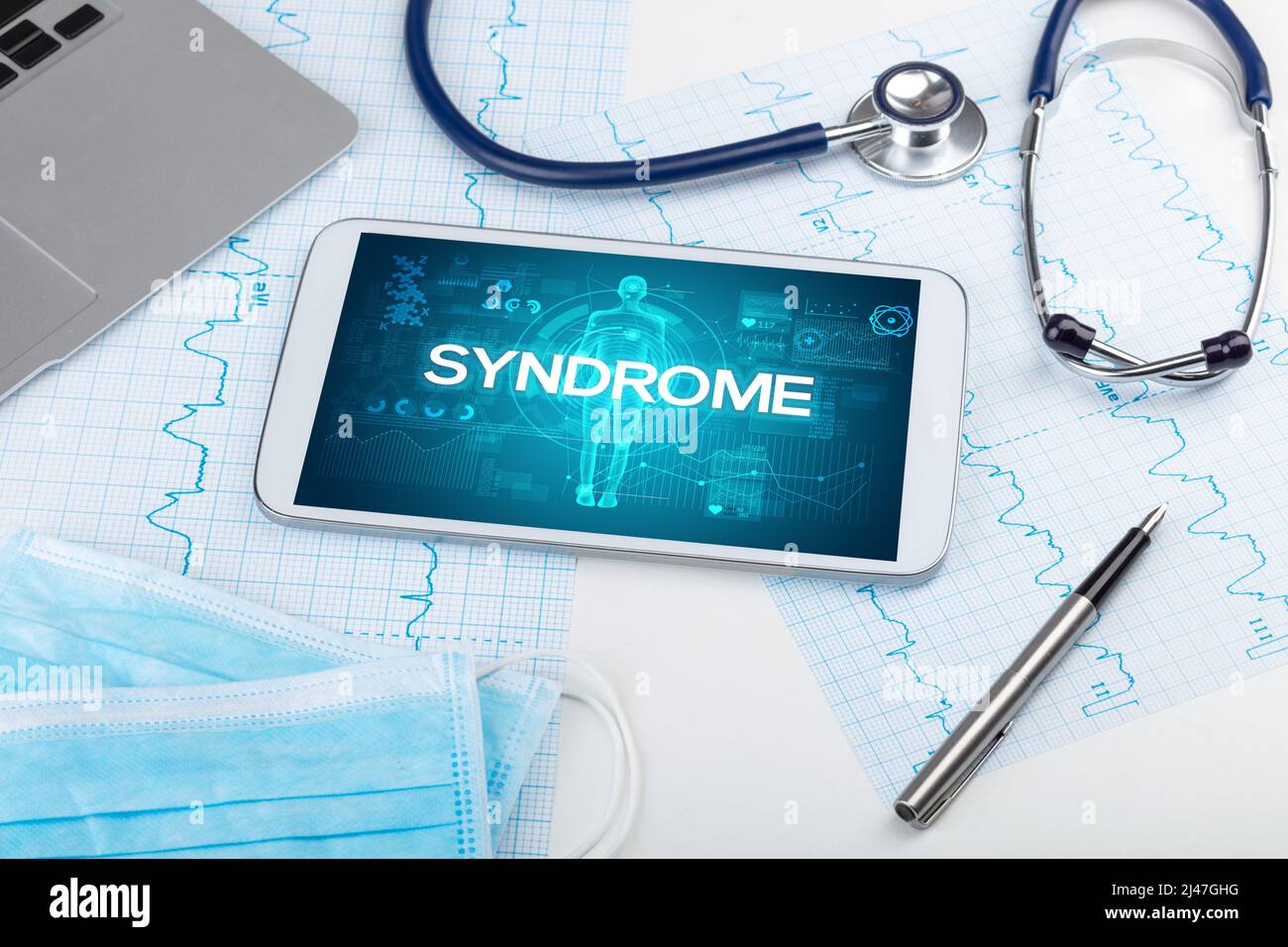 Tablet pc and doctor tools Stock Photo - Alamy