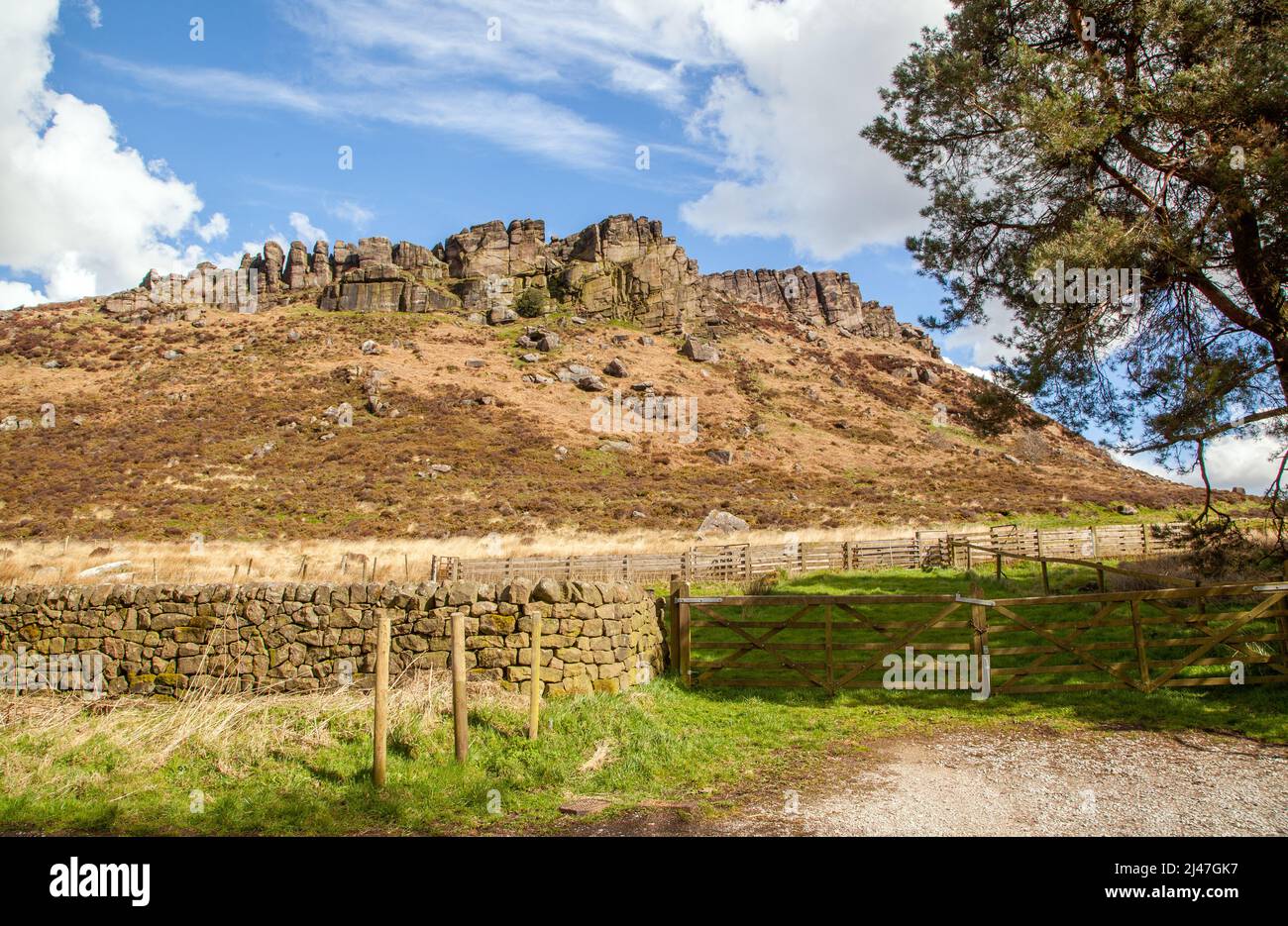 Hen Cloud part of the Roaches range of rocks in the Staffordshire ...