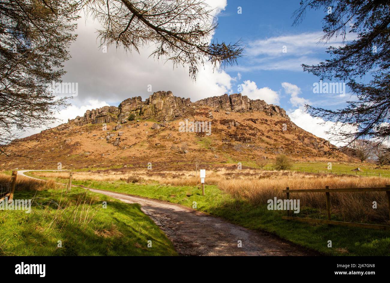 Hen Cloud part of the Roaches range of rocks in the Staffordshire ...