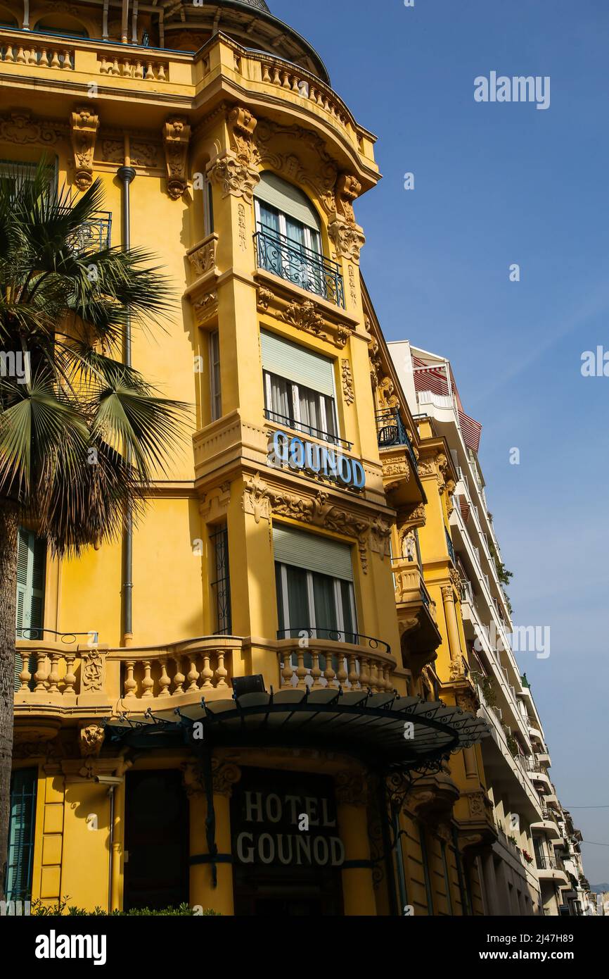 Exterior view of architecture in Monte Carlo, Monaco on a warm and ...