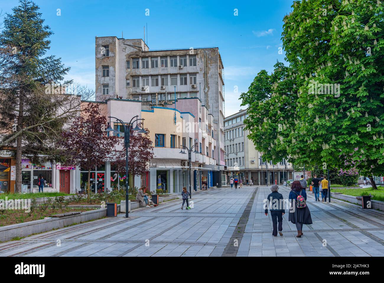 Silistra, Bulgaria, May 3, 2021: Main square of Bulgarian town Silistra ...