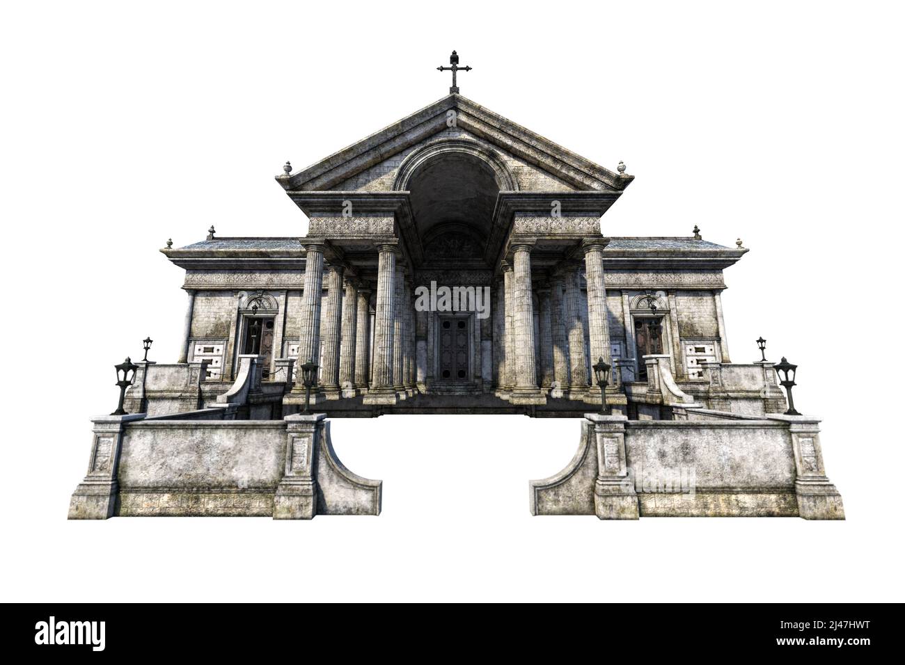 Academy Building Fantasy Architecture, 3D illustration, 3D rendering ...