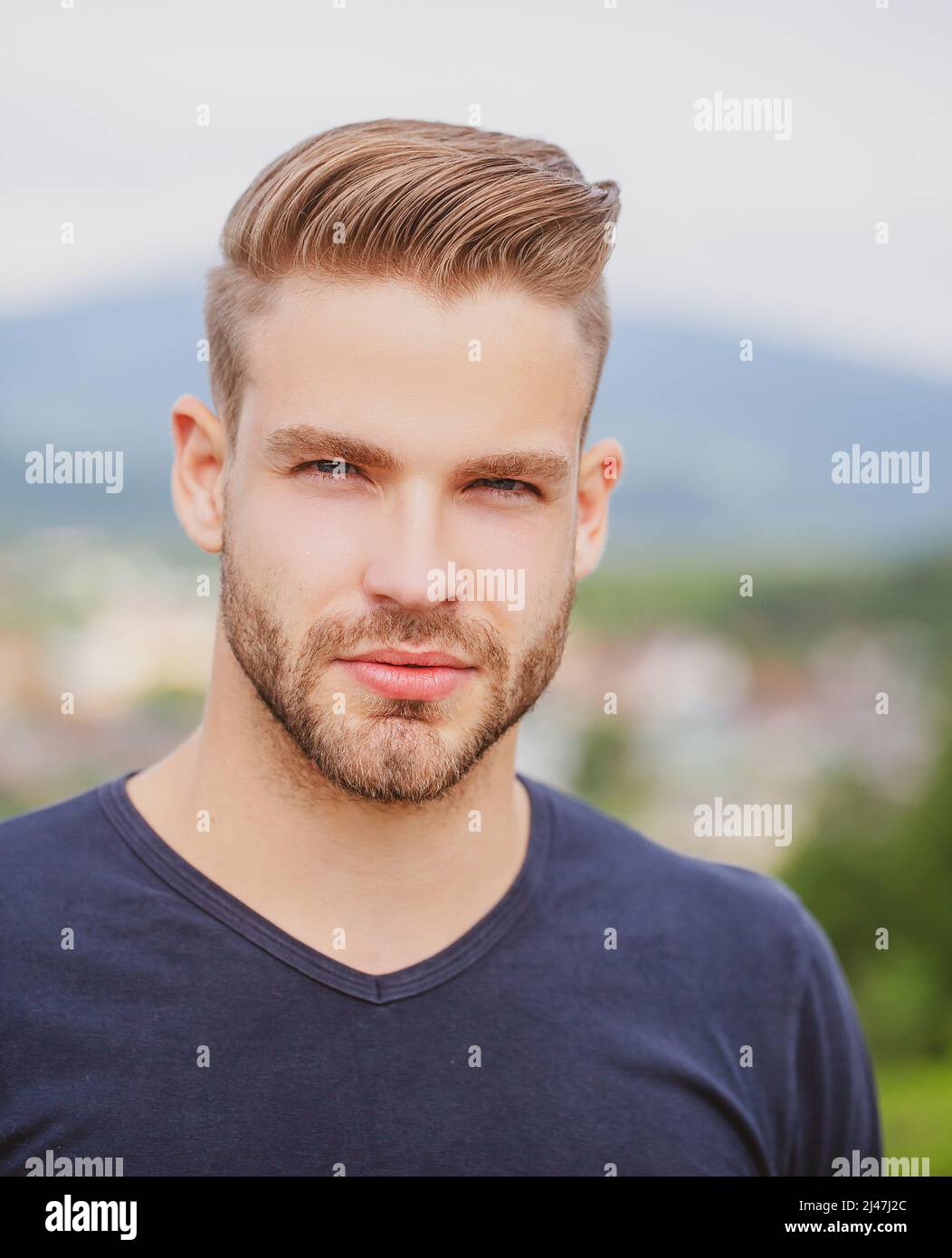 Portrait of handsome man. Fashion style gay guy. Isolated Stock Photo ...