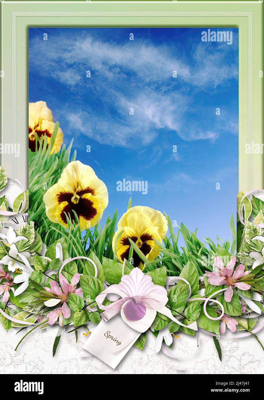 Spring themed postcard Stock Photo - Alamy