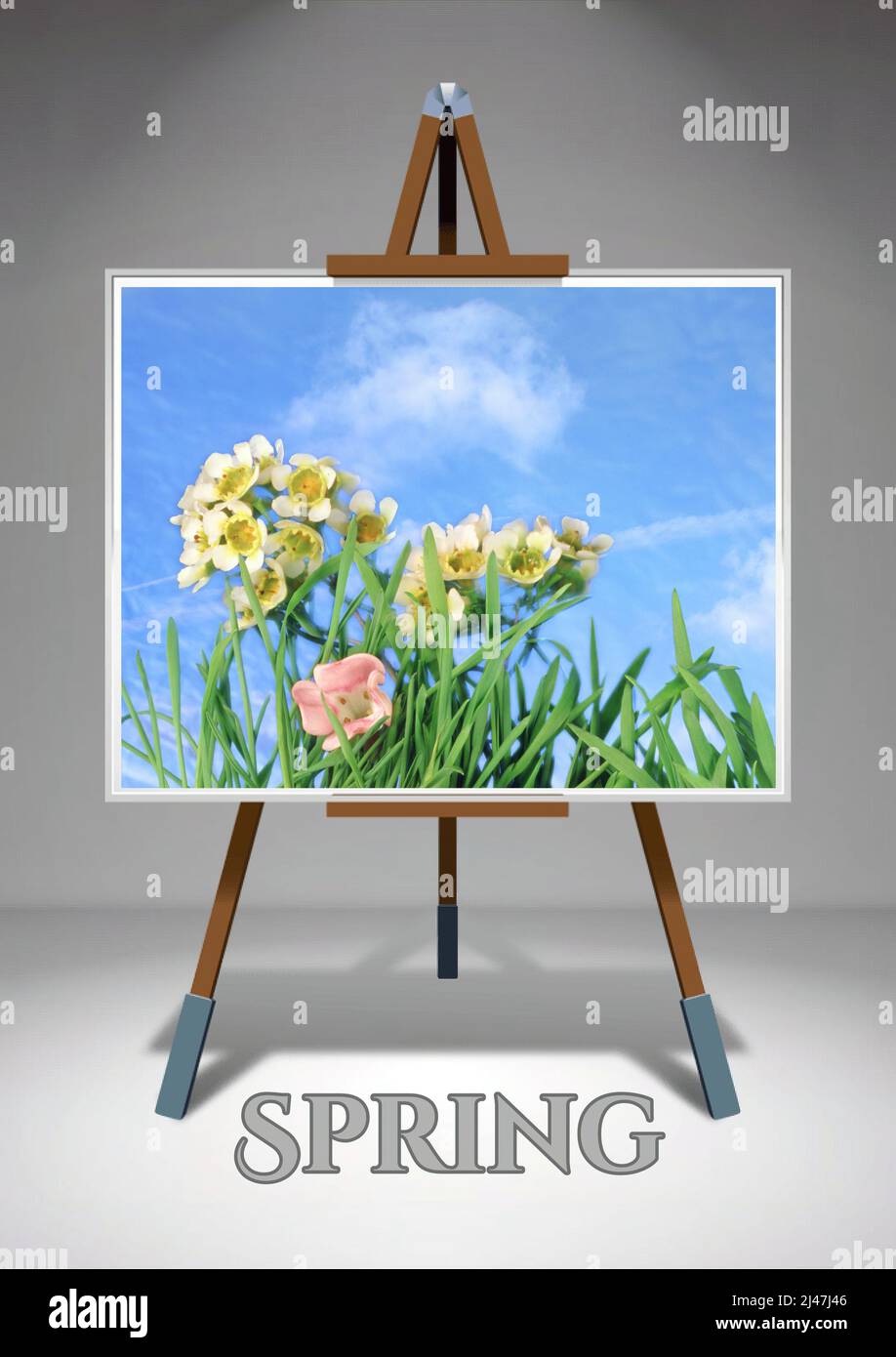 Spring themed postcard Stock Photo - Alamy